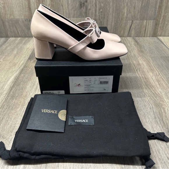 Versace | Shoes | Versace Pink Heels Elegant Design Nib | Poshmark